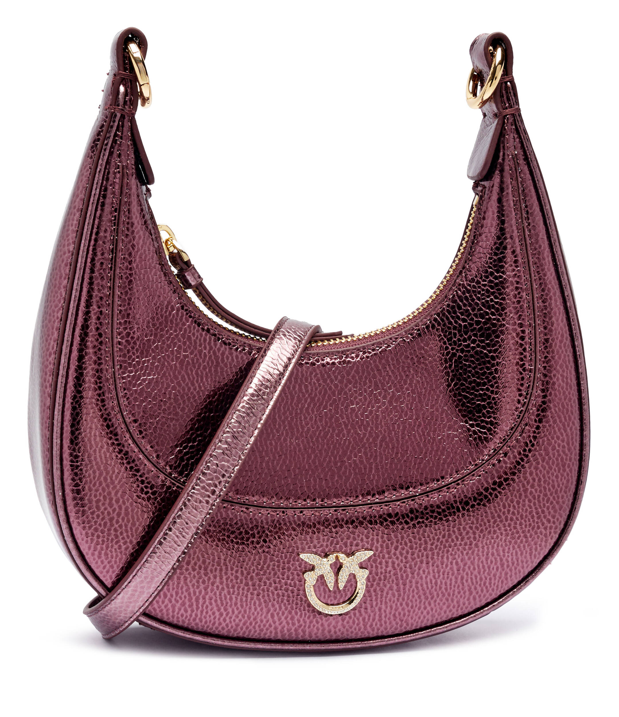 Leather hobo BRIOCHE MINI Pinko | Violet | Gomez.pl/en